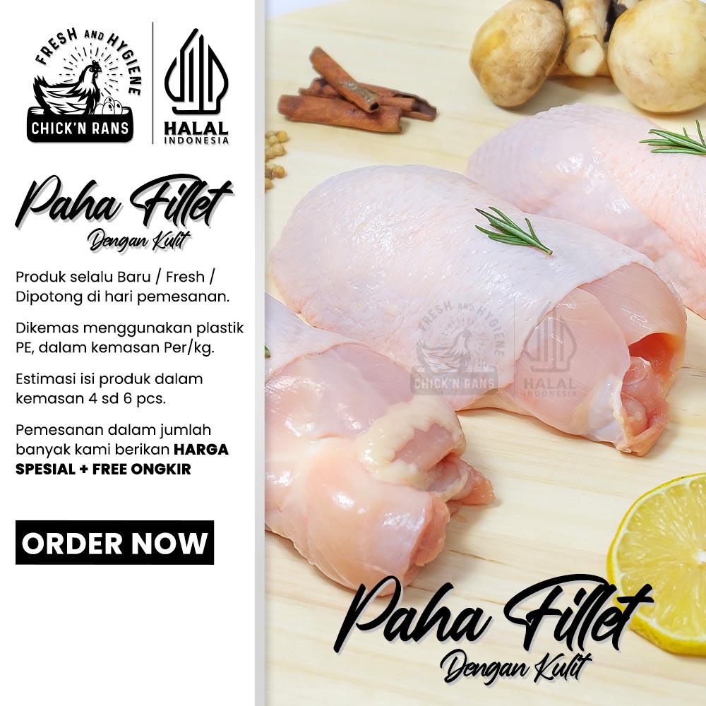 Jual Daging Ayam Paha Fillet Boneless (Dengan Kulit) - Fresh | Shopee ...