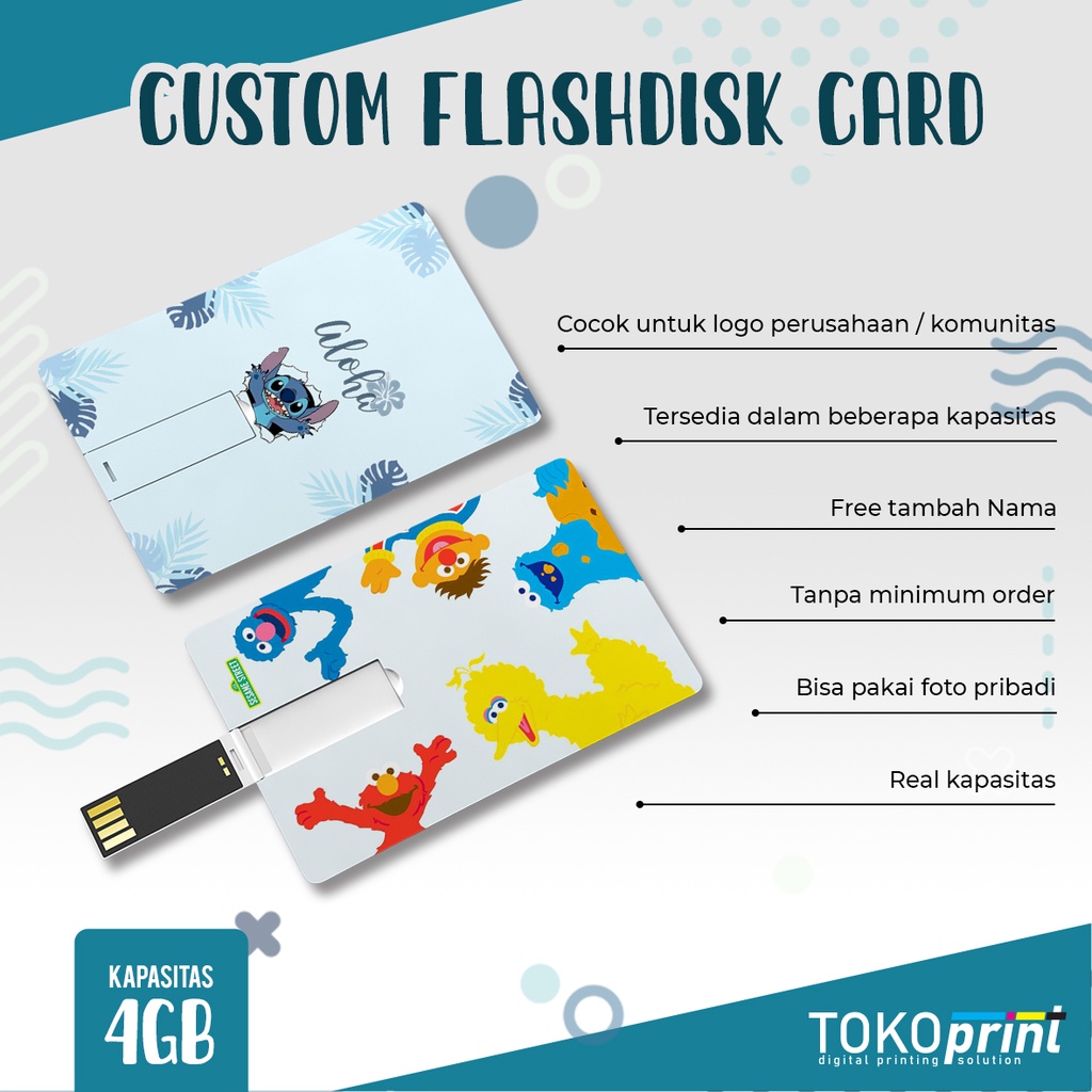 Jual Custom Print USB flash Disk Card 4GB satuan | Shopee Indonesia