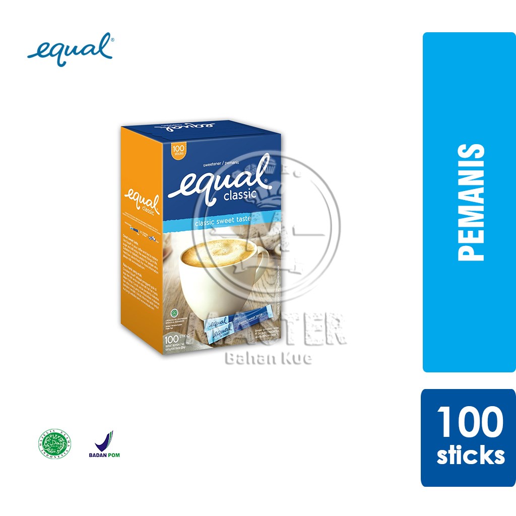 Jual Gula Pemanis Equal Classic Sweetener Nol Kalori [1 Box isi 100stik ...