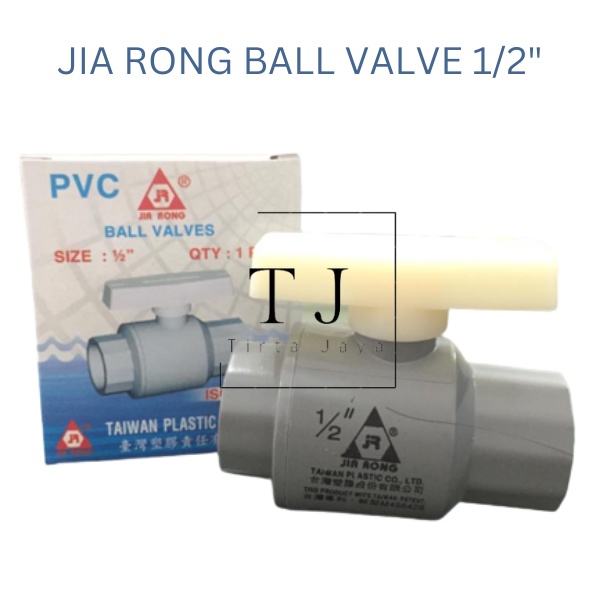 Jual Stop Kran Ball Valve JIA RONG 1/2" PVC TAIWAN 1/2 inch Kran Bola ...