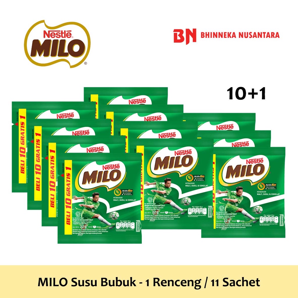 Jual Milo Sachet Instan Bubuk - 10 Sachet @ 22 gram | Shopee Indonesia