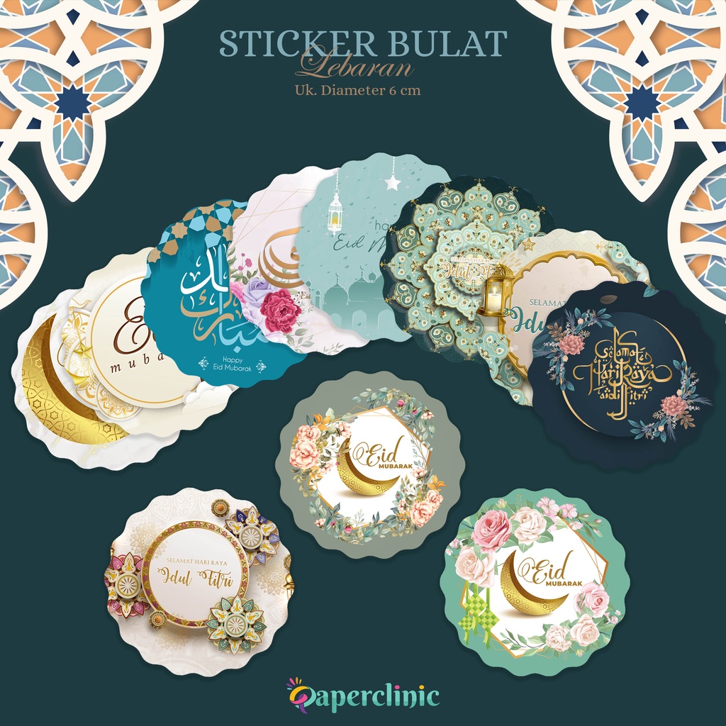 Jual Stiker bulat toples lebaran idul fitri diameter 6 cm segel kue ...