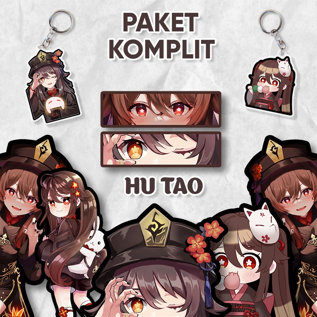 Jual Paket Komplit Hu Tao Bundling Hemat sticker ganci | Shopee Indonesia