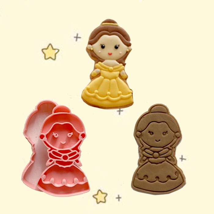 Jual ```````] Cetakan karakter 3d cookie cutter princess belle 2 beauty ...
