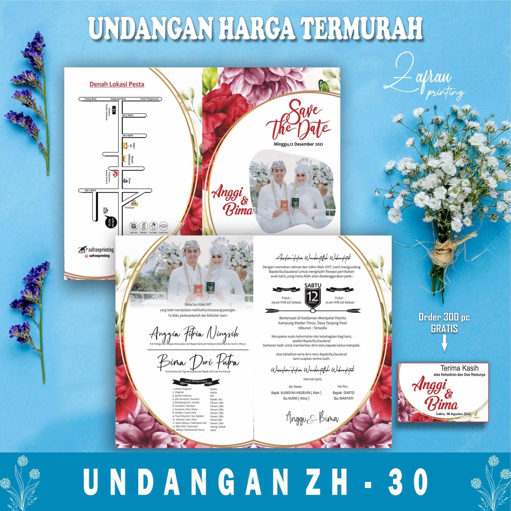 Jual Kartu Undangan Pernikahan Murah Vintage Cetak Undangan Pernikahan ...