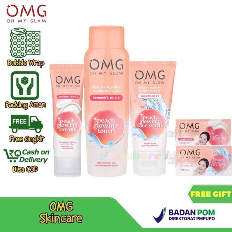 Jual Paket Lengkap OMG Oh My Glow mini (toner,cream SASET dan fasial ...
