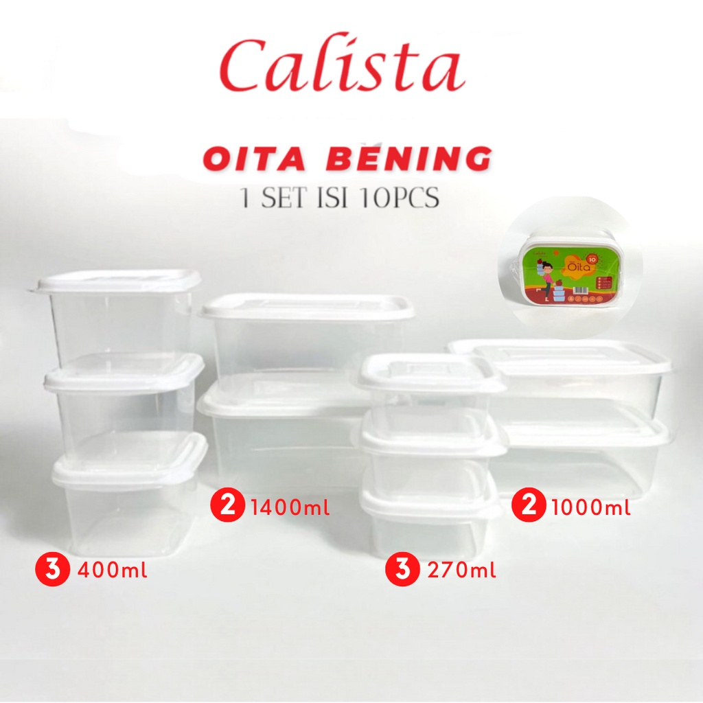 Jual KONTAINER MAKANAN CALISTA OITA PUTIH BENING 1 SET 10 PCS FOOD ...