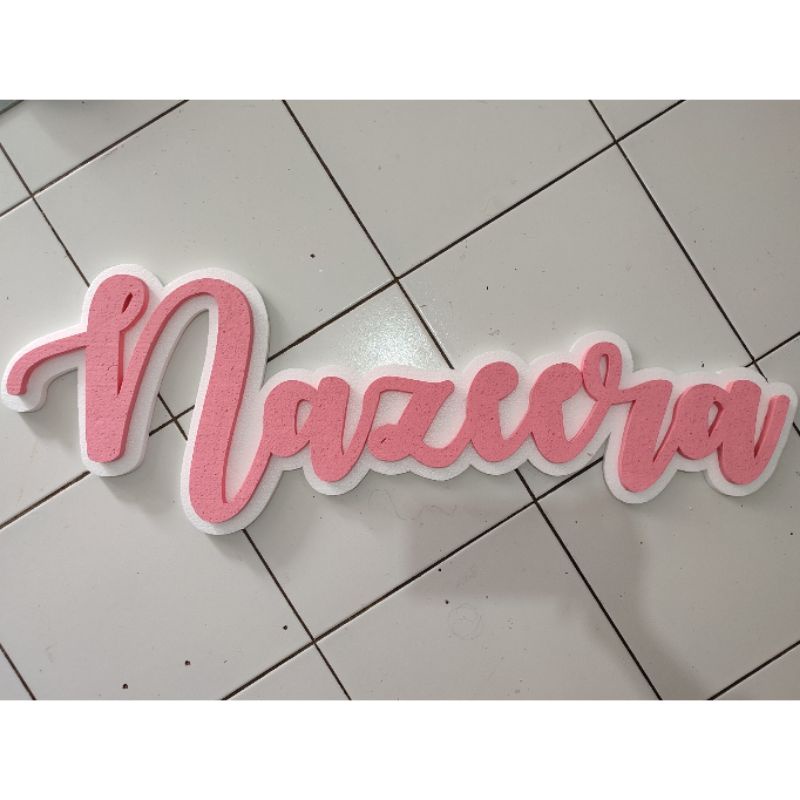 Jual Dekorasi Styrofoam tulisan gabus nama dengan dasar | Shopee Indonesia