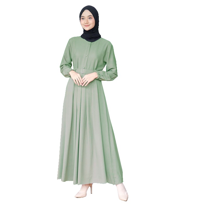 Jual ON MODEL BASIC DRESS MINT GREEN SAGE WANITA EARTH TONE COLOR SAGE ...