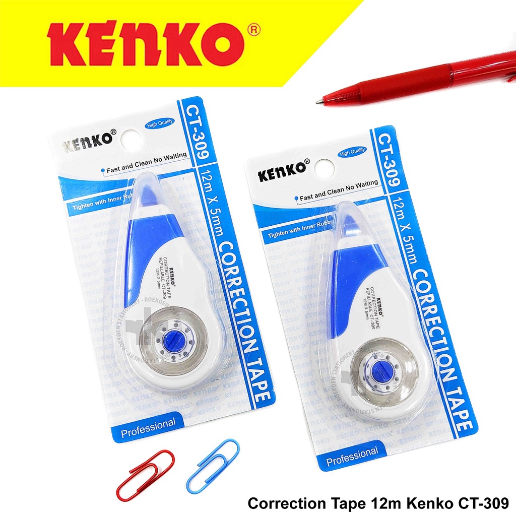 Jual Kenko Correction Tape 12m Polos CT-309 Putih Biru | Shopee Indonesia