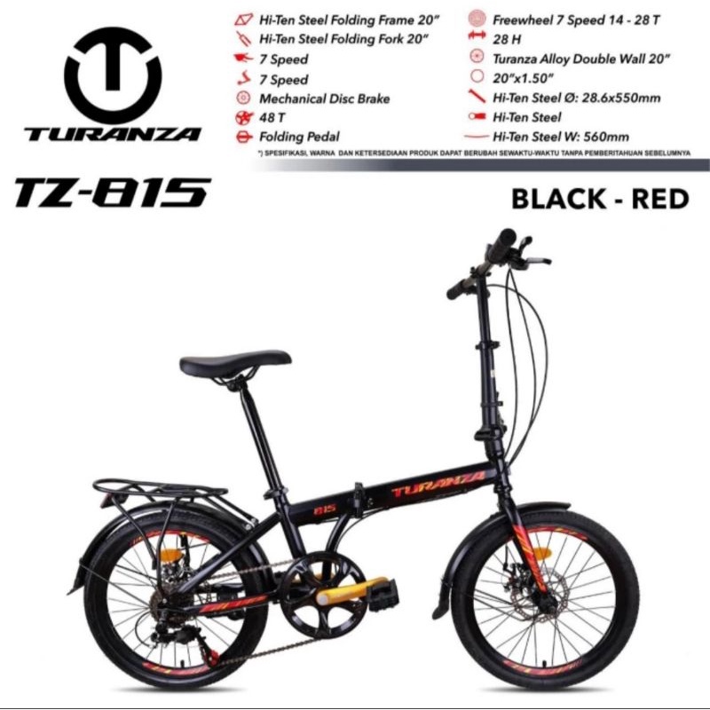 Jual Sepeda lipat folding bike 20 inch Turanza Tz-815 | Shopee Indonesia