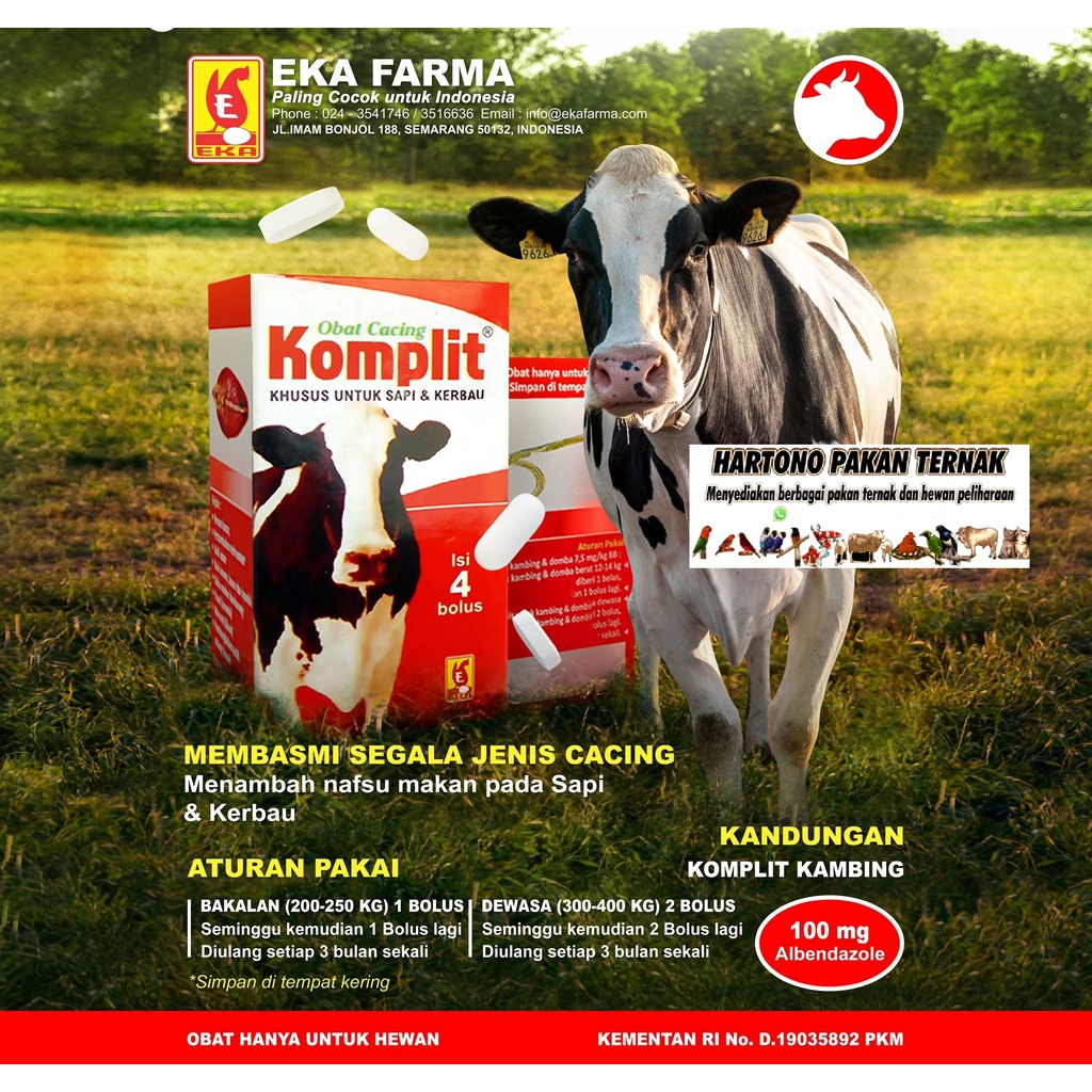Jual OBAT CACING KOMPLIT SAPI KERBAU -EKA FARMA CACING SAPI KOMPLIT isi ...