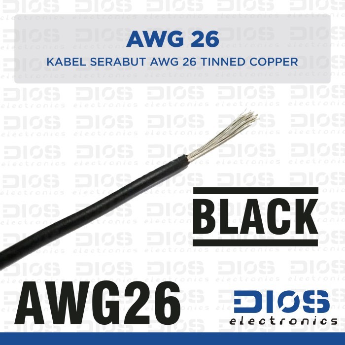 Jual Kabel 26 AWG Serabut Tembaga Putih / Tinned Copper HITAM (per meter) | Shopee Indonesia