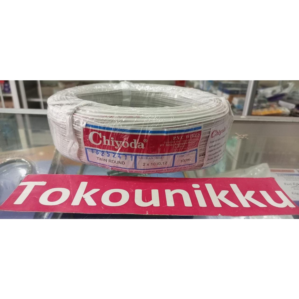 Jual KABEL LISTRIK SERABUT TWIN ROUND 2X10 CHIYODA PUTIH 100M | Shopee ...