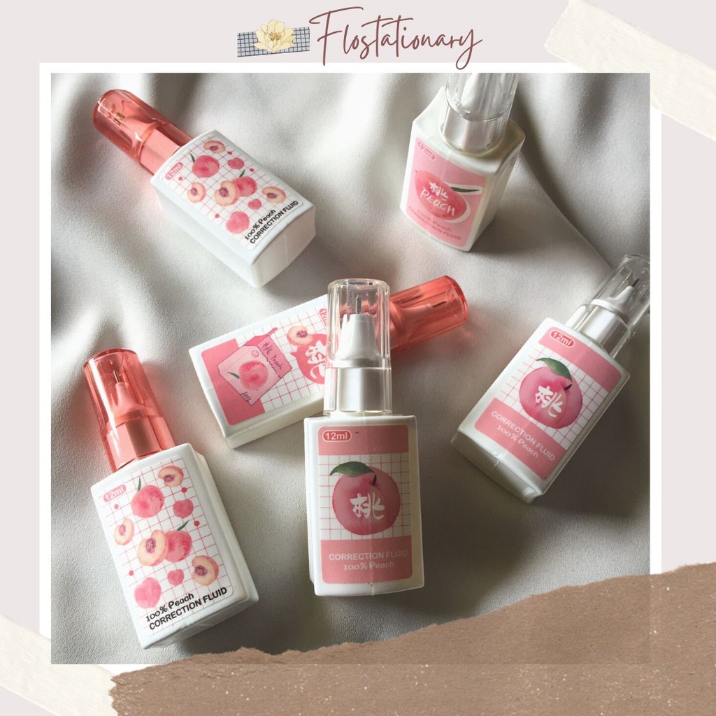 Jual [FS] Cute Correction Fluid Motif Peach Tip Ex Cair Tipe X Pink ...