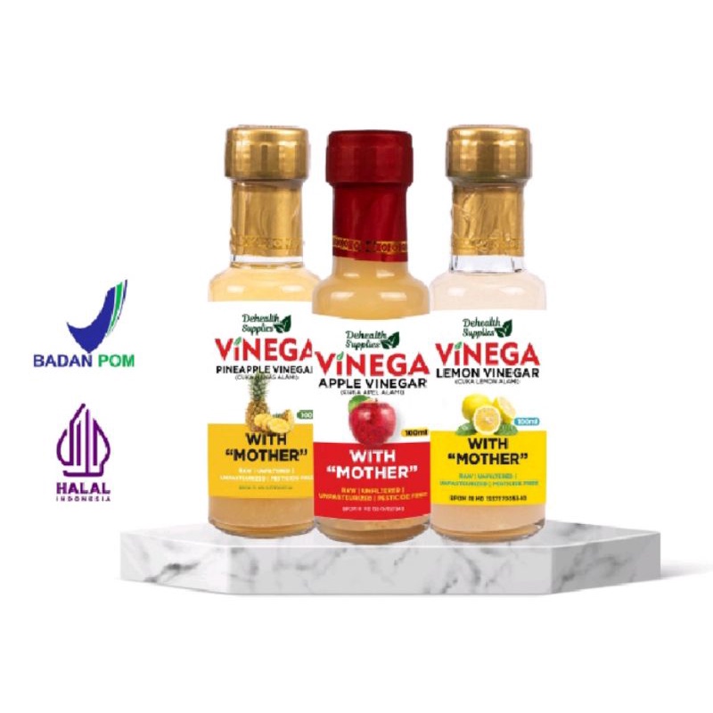 Jual VINEGA CUKA APEL,NANAS,LEMON 100ML (Botol Kaca) | Shopee Indonesia
