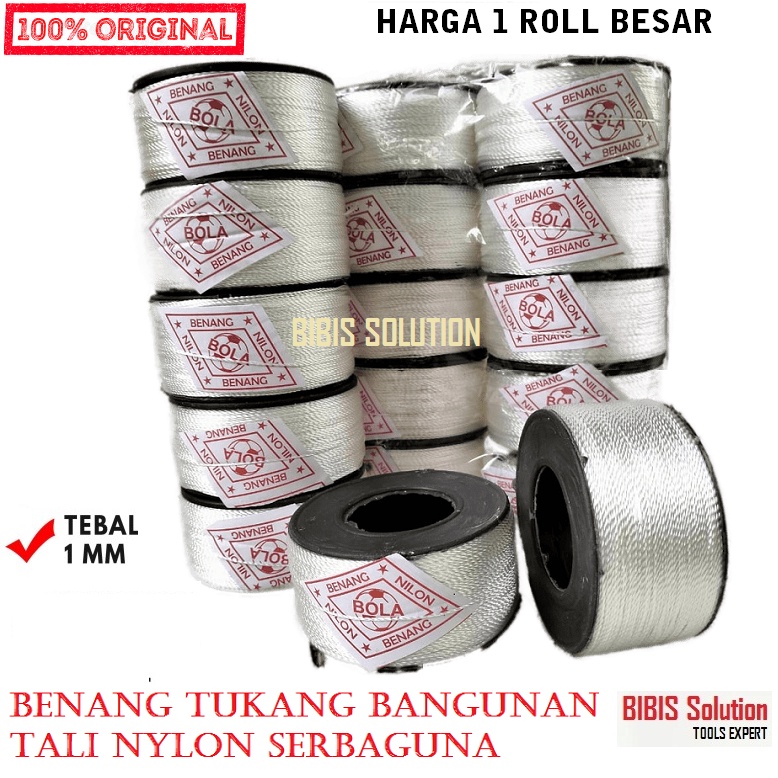 Jual Benang Tukang Bangunan 1 Roll Besar Benang Nylon Sol Layangan Tali ...