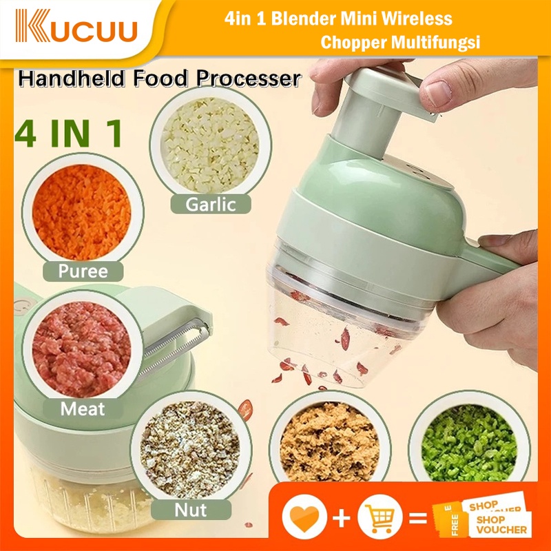 Jual KUCUU Food Chopper 4 in 1 Alat Pemotong Sayuran Elektrik Pemotong ...
