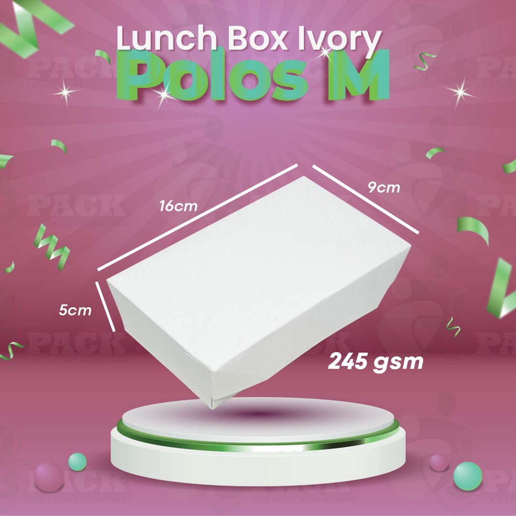 Jual Paper Lunch Box Size M - Kotak Makanan Kertas Ukuran M ivory ...