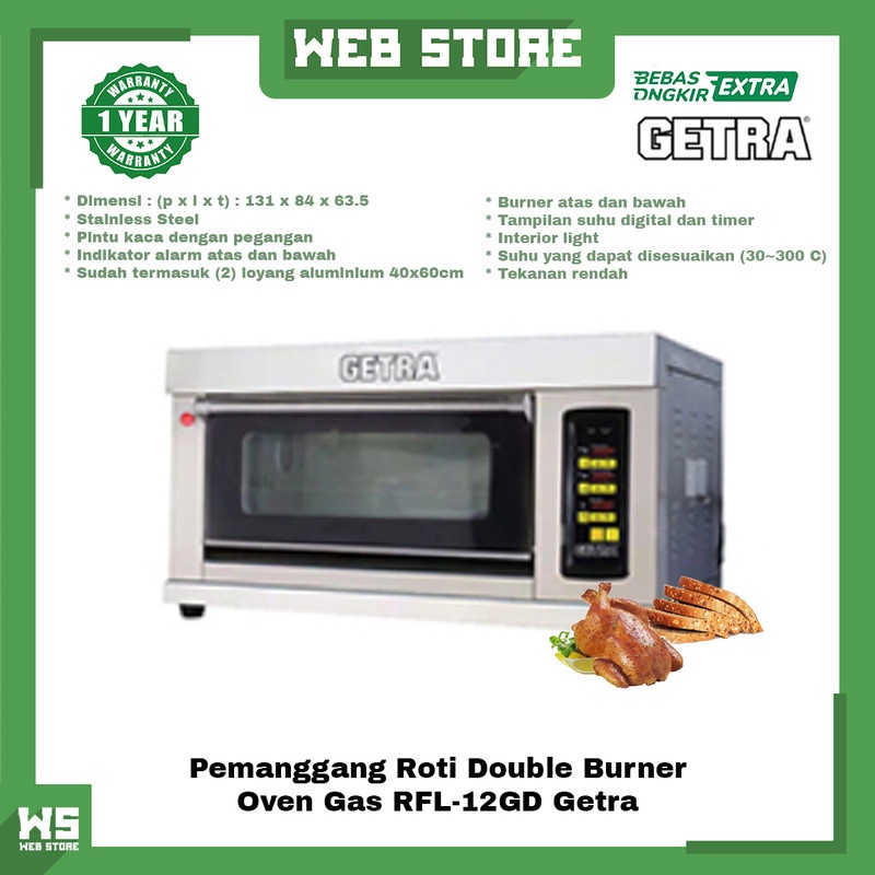 Jual Oven Gas Pemanggang Roti Gas Baking Oven 1 Deck 2 Tray RFL-12GD ...