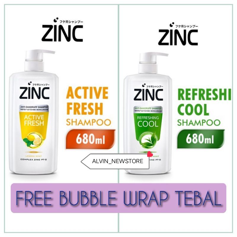 Jual ZINC REFRESHING COOL&ACTIVE FRESH Shampoo Anti Ketombe 680ML ...