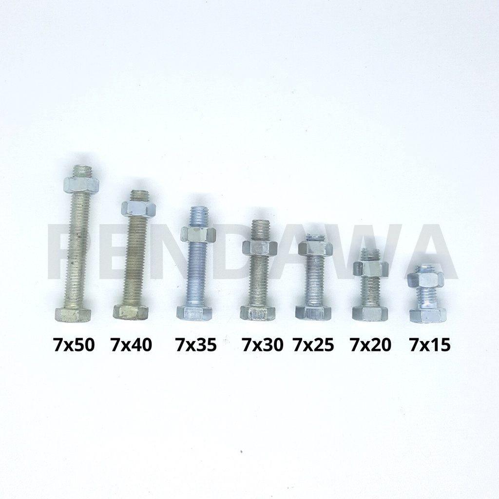 Jual Baut Mur Putih M7 x 25mm BMP M7 x 25mm P 1.0 Kunci 11 Merk TMS ...