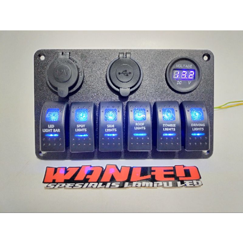 Jual SAKLAR ROCKER SWITCH ROCKER 6 GENG MODEL ARB SAKLAR OFFROAD ...