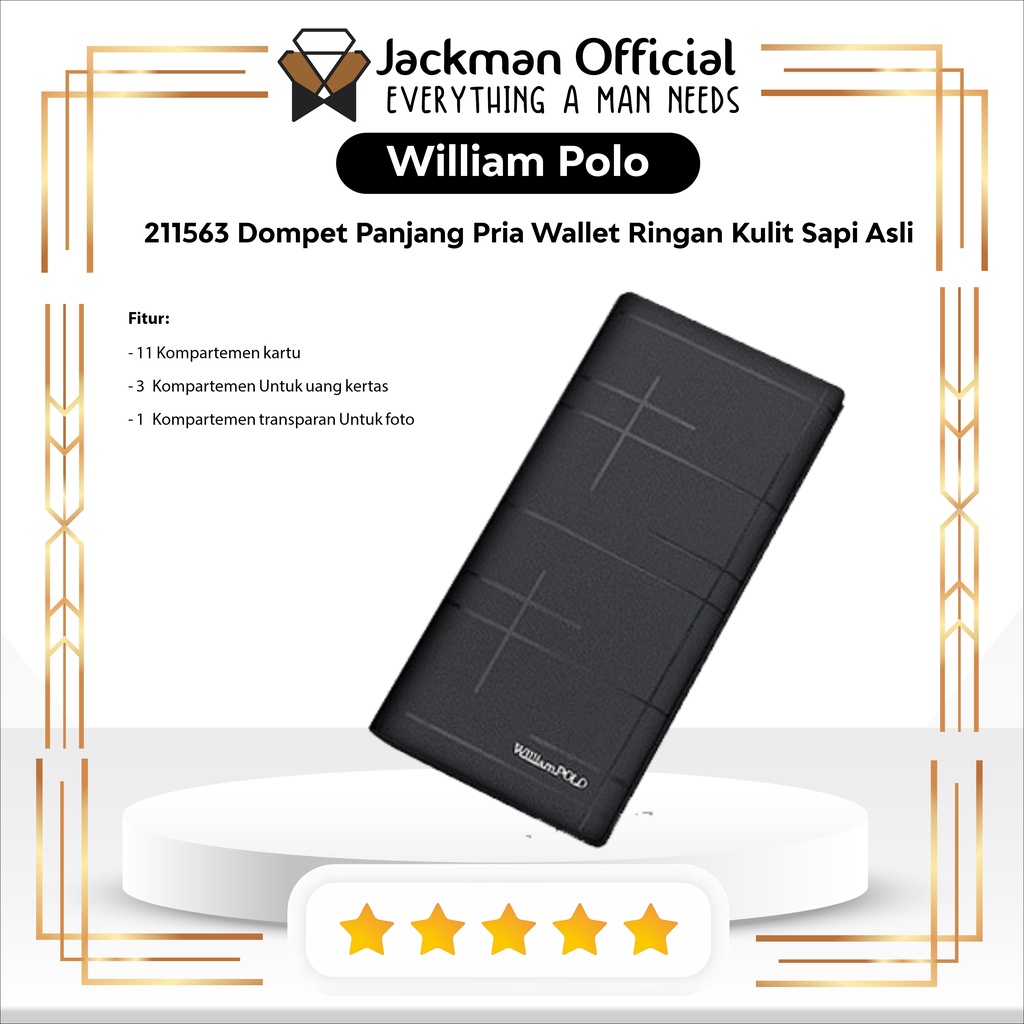 Jual WILLIAM POLO 211563 Dompet Panjang Pria Wallet Ringan Kulit Sapi ...