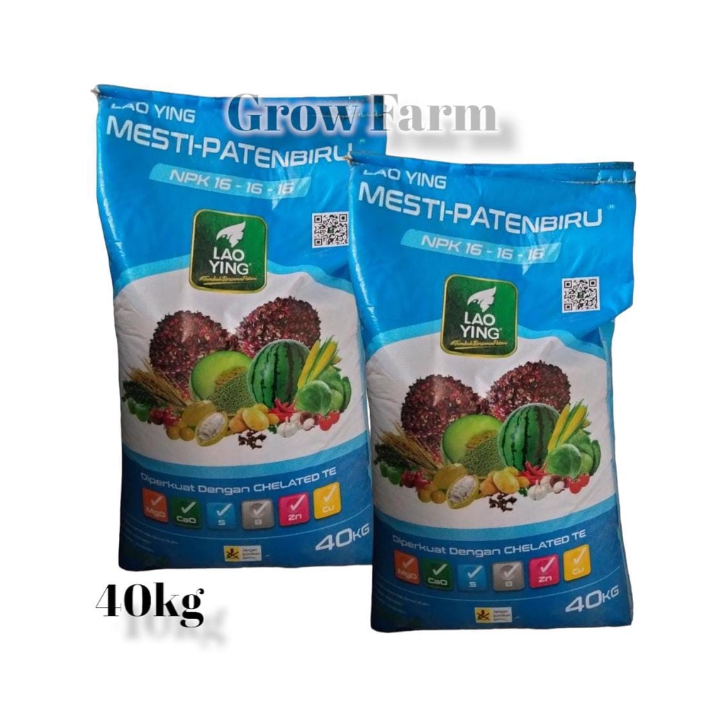 Jual LAOYING 40kg Pupuk NPK 16/16/16 Lao ying kemasan 40kg 16% Nitrogen (9% Amonium, 7% Nitrat ...