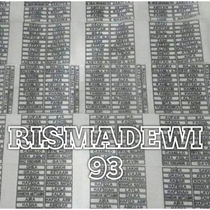 Jual bed nama sekolah / papan nama satuan /bed bordir nama dada / bed ...