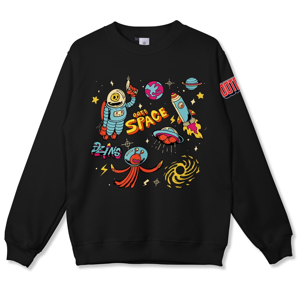 Jual OOTDSUPPLY Crewneck OOTD Space | Sweater Pria & Wanita CN043 ...