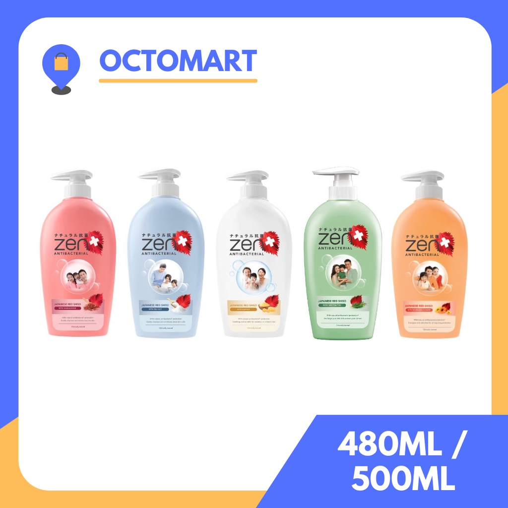 Jual ZEN Antibacterial Sabun Mandi Cair Botol 480ML Shiso Sandalwood Seasalt Sulphur Echinacea ...