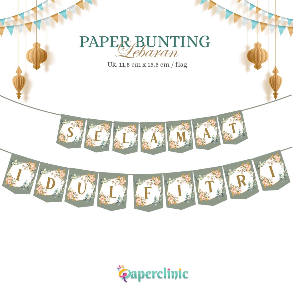 Jual Bunting flag idul fitri banner lebaran eid mubarak Garland ...