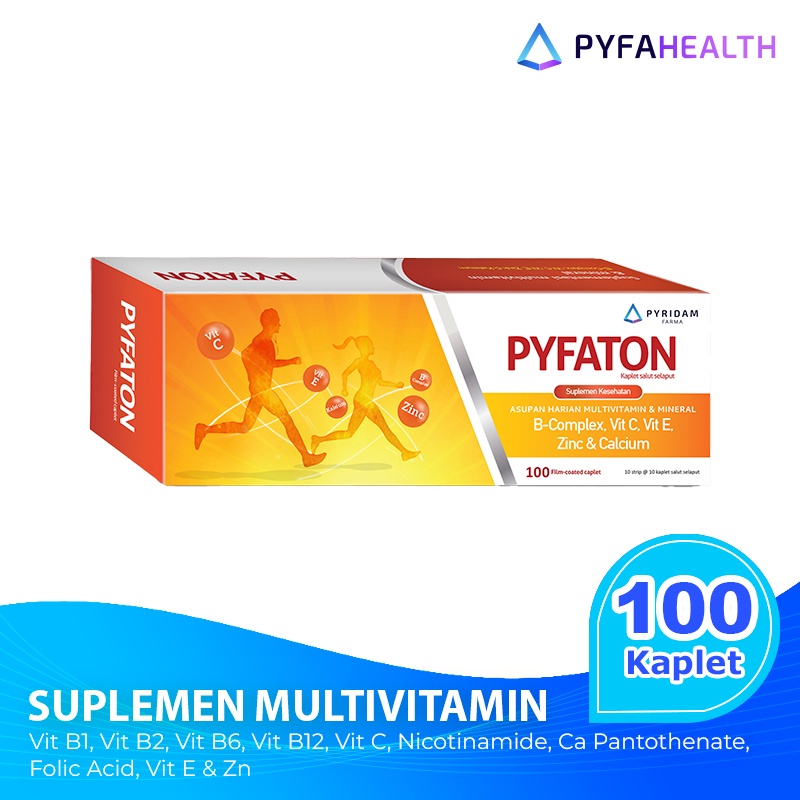 Jual Pyfaton Suplemen Multivitamin dan Zinc - 100 Kaplet | Shopee Indonesia