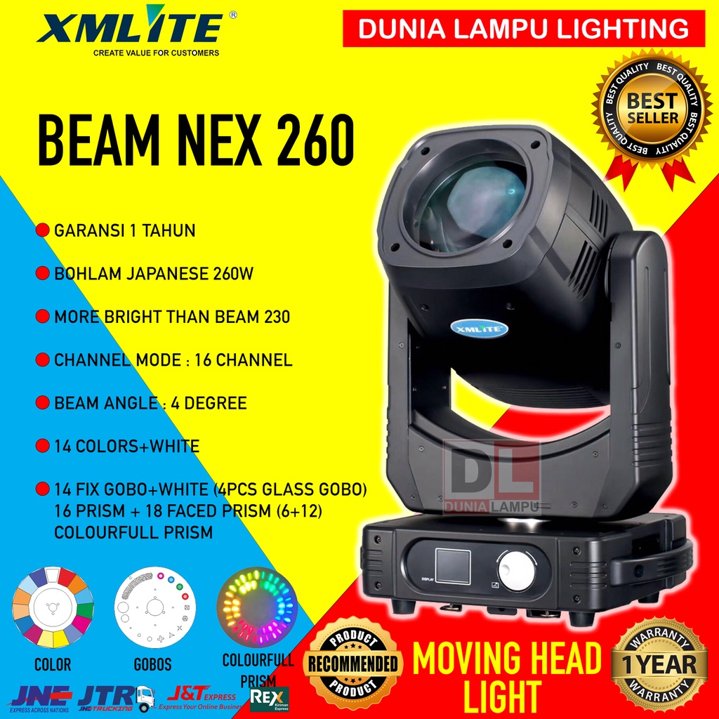 Jual MURAH MOVING HEAD BEAM NEX260 NEX 260 260W XMLITE lampu sorot ...