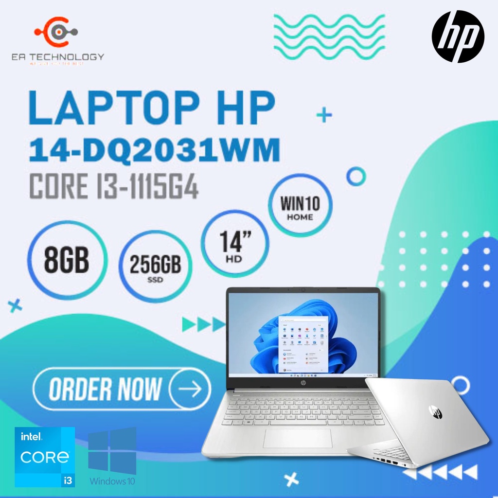 Jual Laptop HP 14-dq2031wm Core i3-1115G4 8GB 256GB SSD 14"HD Win10 Home | Shopee Indonesia