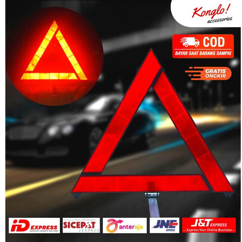 Jual Segitiga Pengaman Mobil Rambu-Rambu Darurat Reflektor Nyala ...