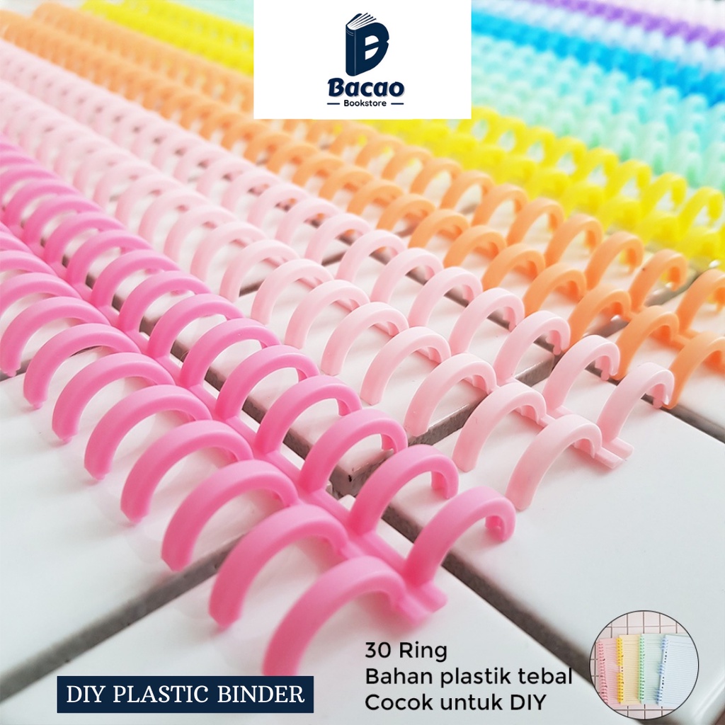 Jual DIY Plastic Binder DIY Spiral Binder Strip Loose Leaf Binding ...