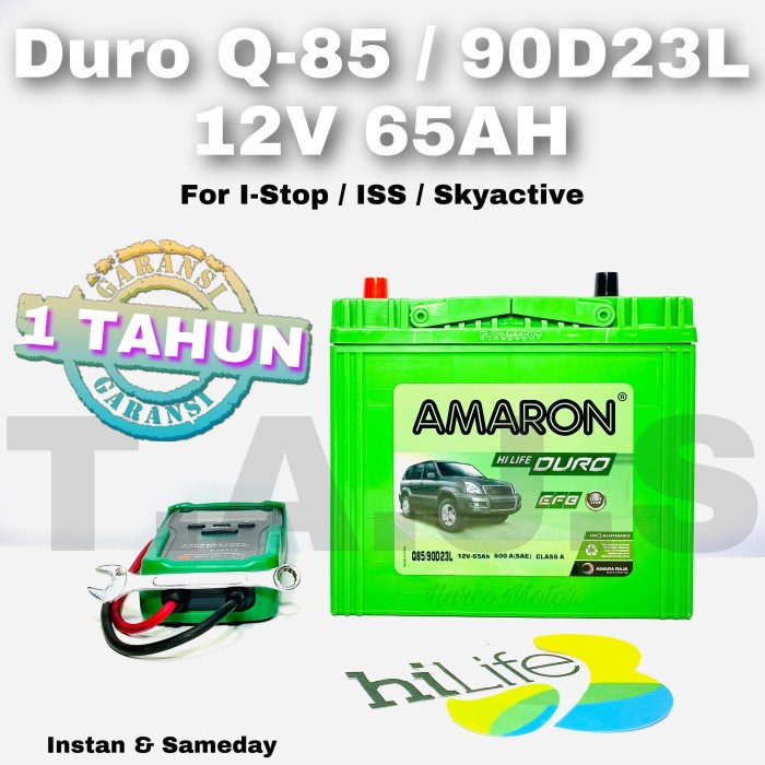 Jual AKI MAZDA CX 5 SKYACTIVE Q85 / 90D23L AMARON HI LIFE DURO GARANSI 1th | Shopee Indonesia