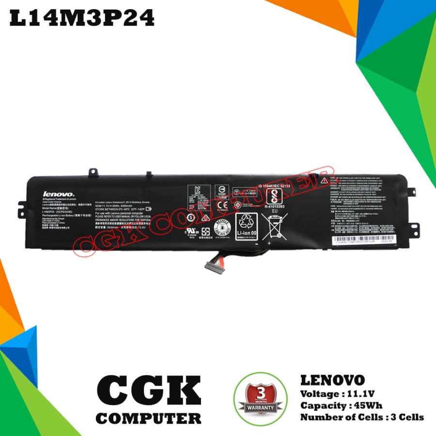 Jual Baterai Laptop Lenovo Ideapad 700-15, 700-15ISK-17ISK L14M3P24 ...