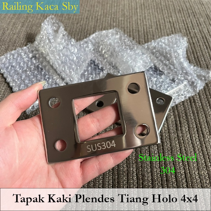 Jual PLENDES TAPAK KAKI TIANG RAILING HOLLOW 4X4 SUS304 | Shopee Indonesia