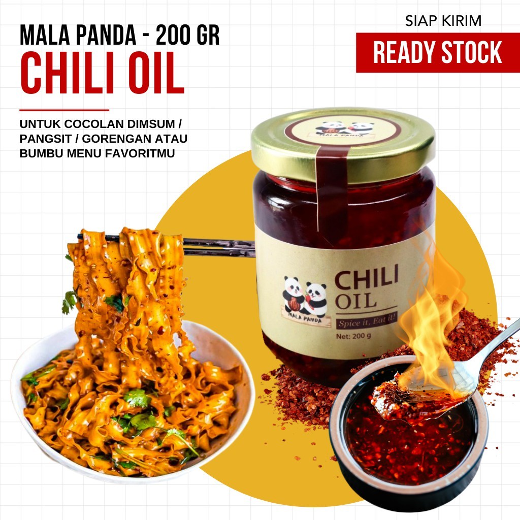 Jual Chili Oil Minyak Cabai Mala Panda - 200 gr (OPEN GROSIR) | Shopee ...