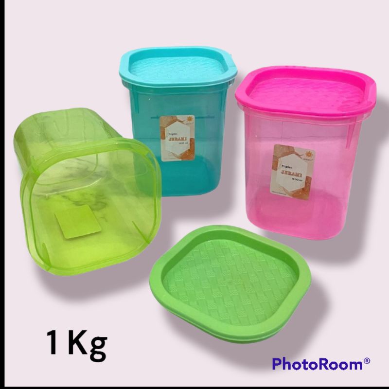 Jual Toples kotak 1 kg jerami allware | toples segi 1800 ml | Shopee ...