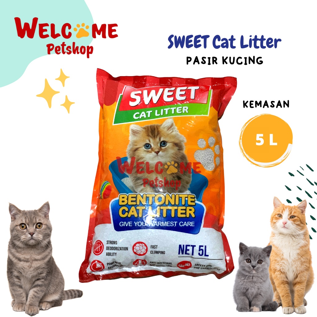 Jual Sweet Cat Litter 5L Pasir Kucing Gumpal Bentonite Wangi Liter | Shopee Indonesia