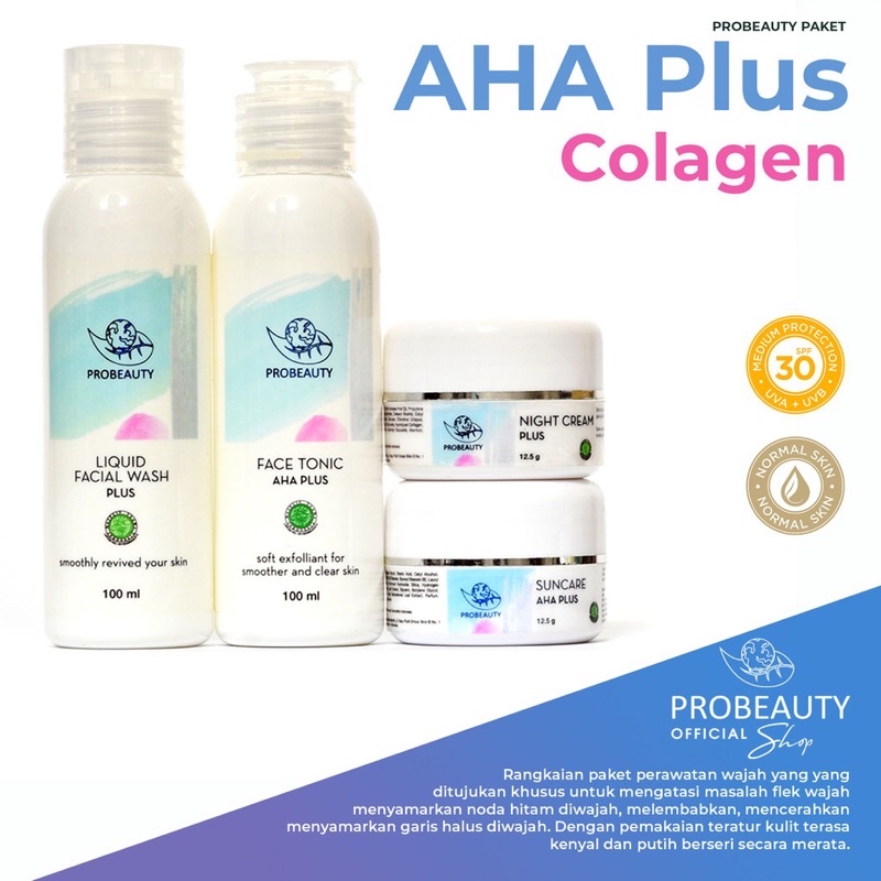 Jual Probeauty Paket AHA Plus Collagen / Free Pouch & Free Gift ...