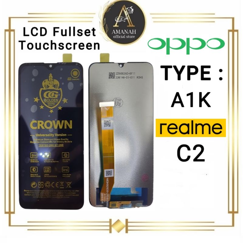 Jual LCD TOUCHSCREEN OPPO A1K / REALME C2 Fullset Crown Original Super ...
