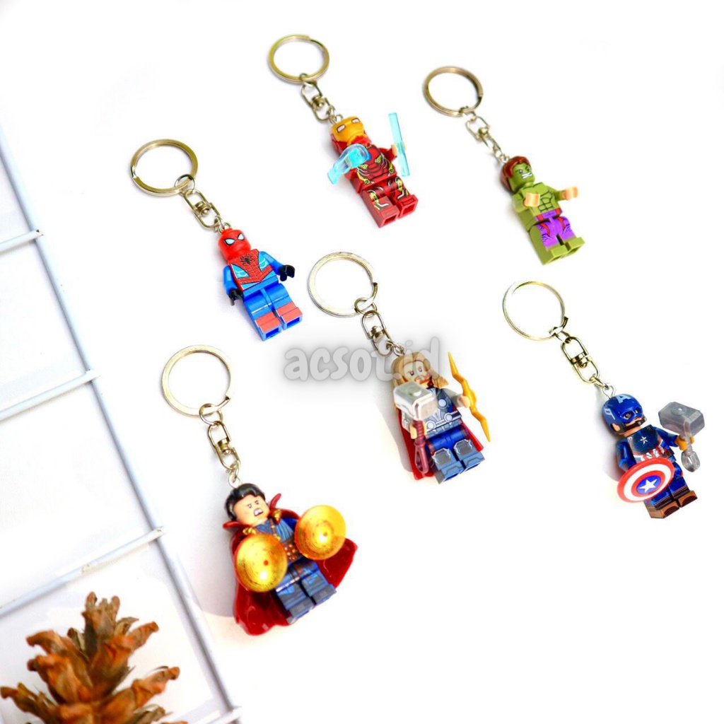 Jual Marvel series Keychain | Minifigure Keychain Marvel series ...