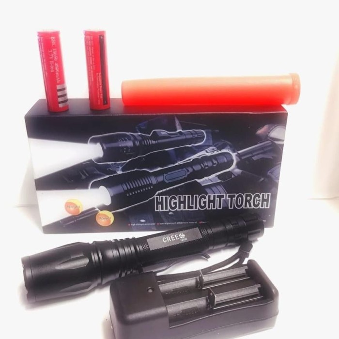 Jual senter police swat T6 / senter police 2 baterai + desktop | Shopee ...