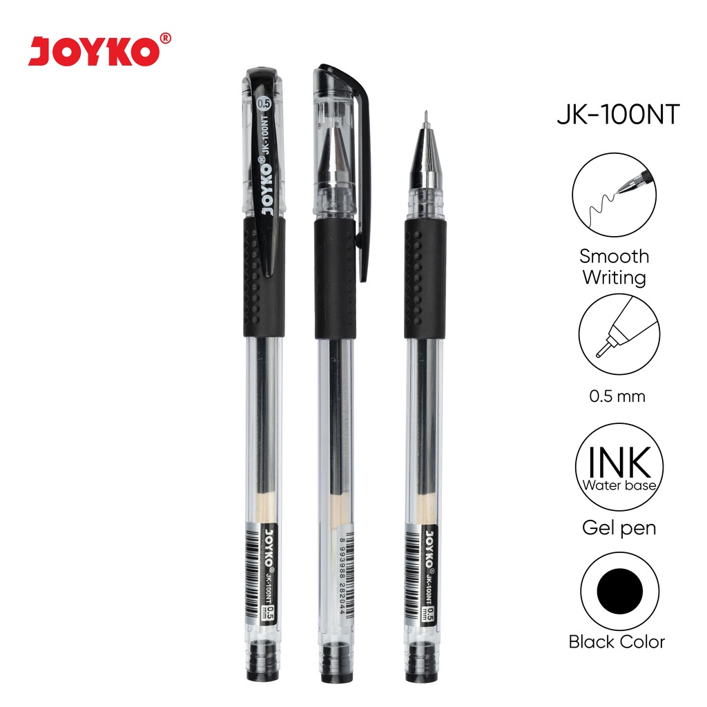 Jual Pulpen Gel Pen Joyko JK-100NT Track Gel 0.5 mm Warna Hitam Lusinan AGB | Shopee Indonesia