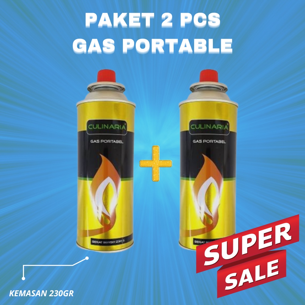 Jual Paket 2 Pcs Gas Refill Portable Kemasan 230gram | Gas isi ulang ...